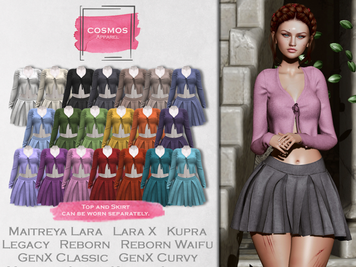 Second Life Marketplace - [COSMOS] Dunja Top & Skirt Set Colors / 20 ...